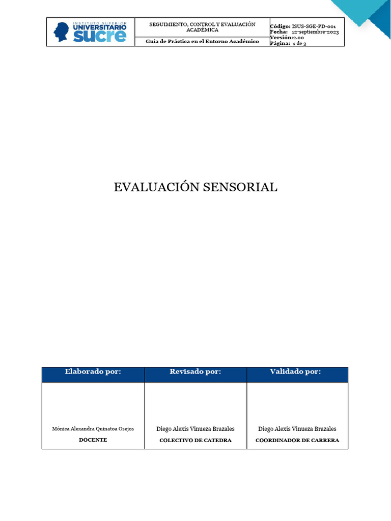 Práctica 2 | PDF | Sentidos | Evaluación