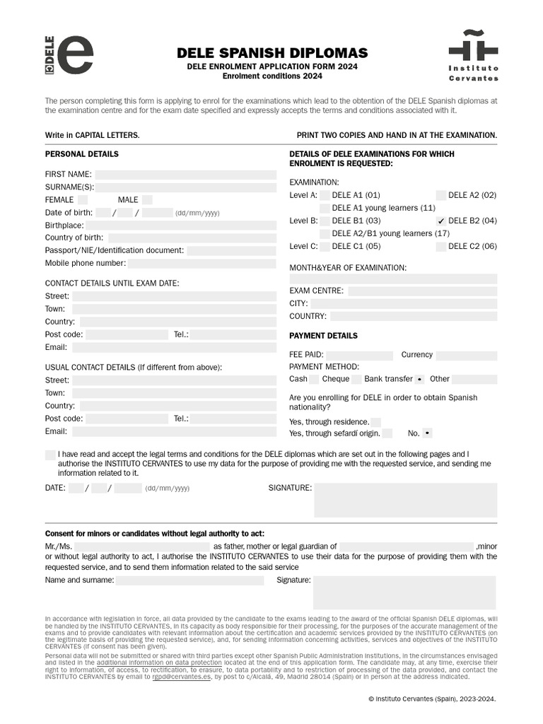 DELE Exam Enrollment Guide | PDF