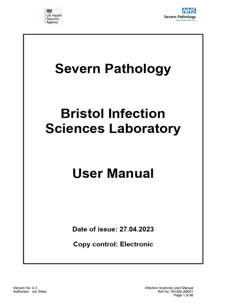 Infection Sciences Laboratory User Manual Apr 2023 | PDF | Infection | Informed Consent