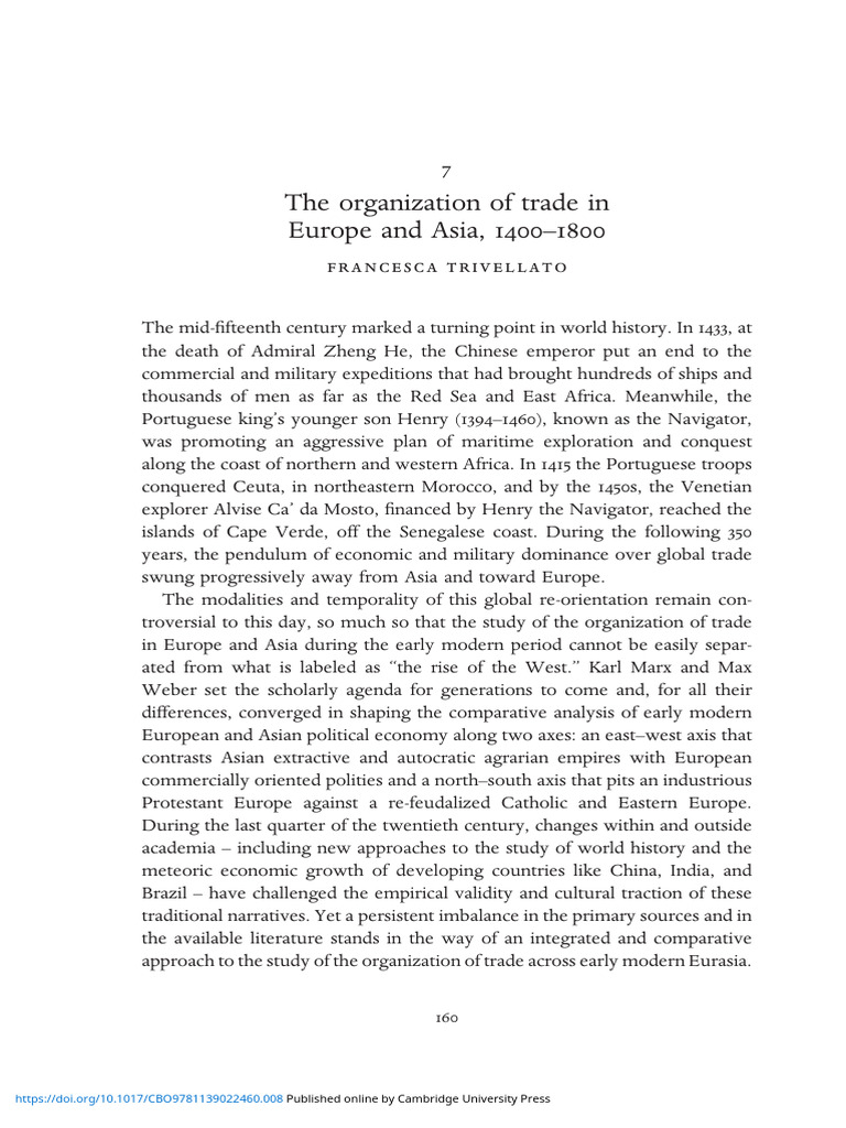 The Organization of Trade in Europe and Asia 1400 1800 | PDF ...
