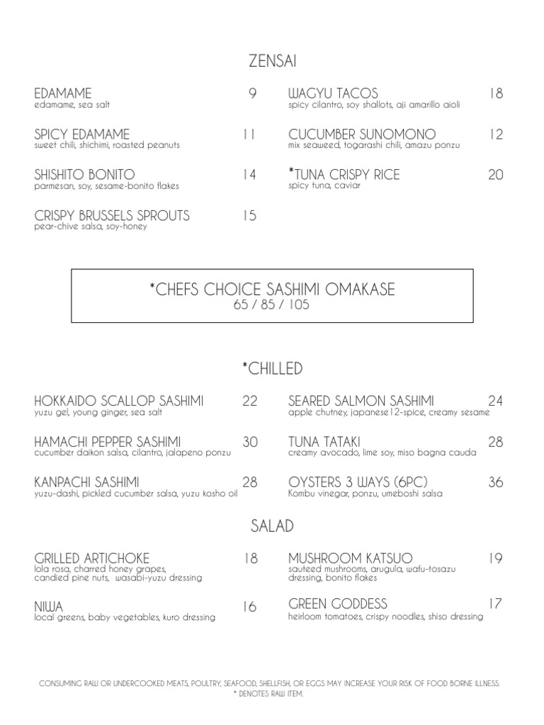 kuro-dinner-menu | PDF | Sushi | Food Ingredients