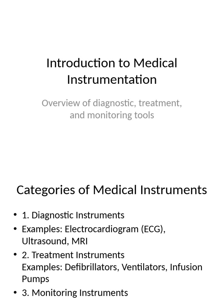 Medical Instrumentation Full Presentation | PDF