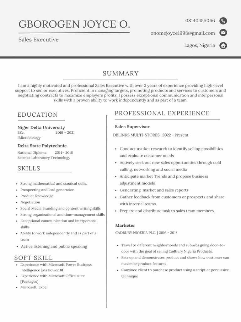 Resume Gborogen Joyce | PDF
