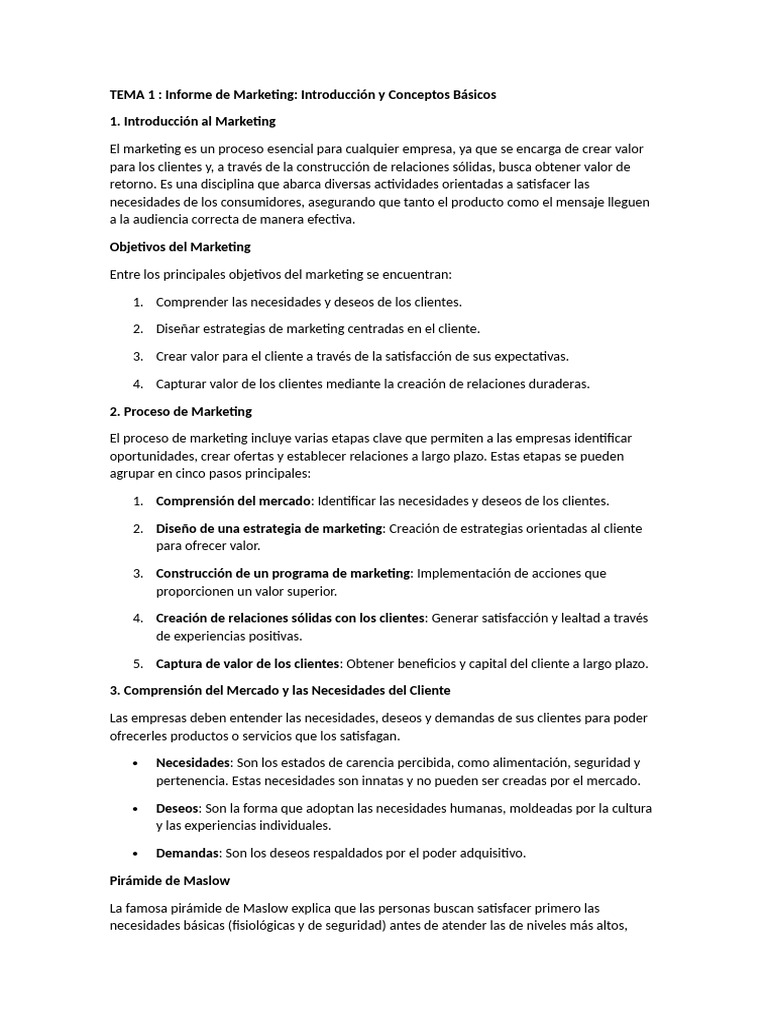 Resumen de Marketing Clase 1-2-3 | PDF | Marketing | Producto (Negocio)