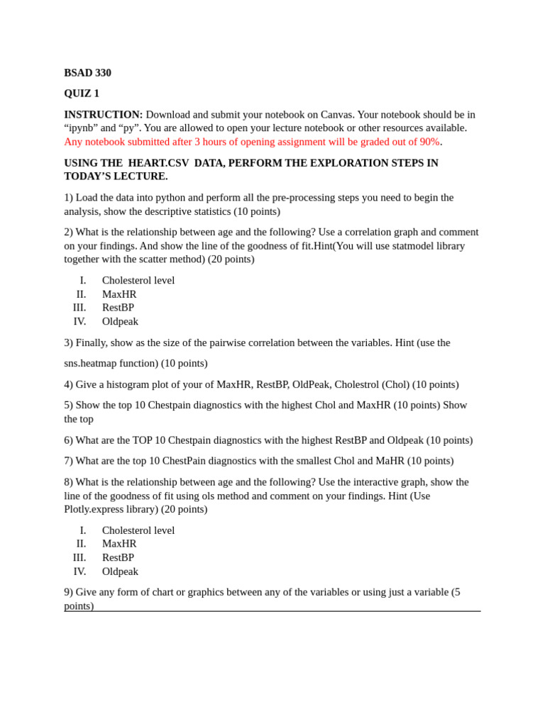 Data Analysis for BSAD 330 Students | PDF