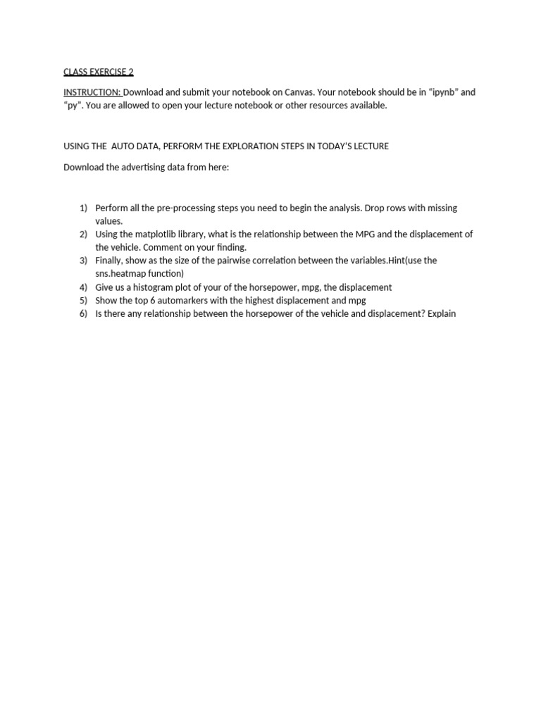 Class Exercise 2 | PDF