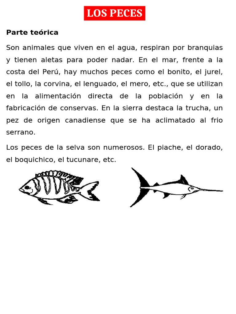 ACTIVIDAD LOS PECES | PDF