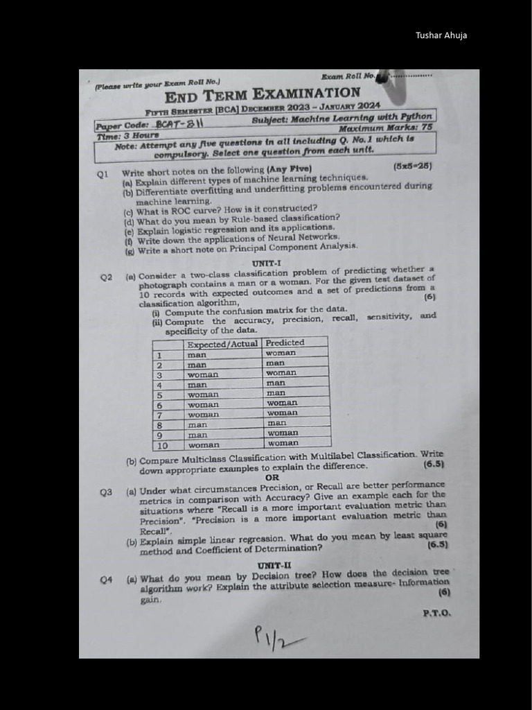 ML 2024 | PDF | Receiver Operating Characteristic | Errors And Residuals