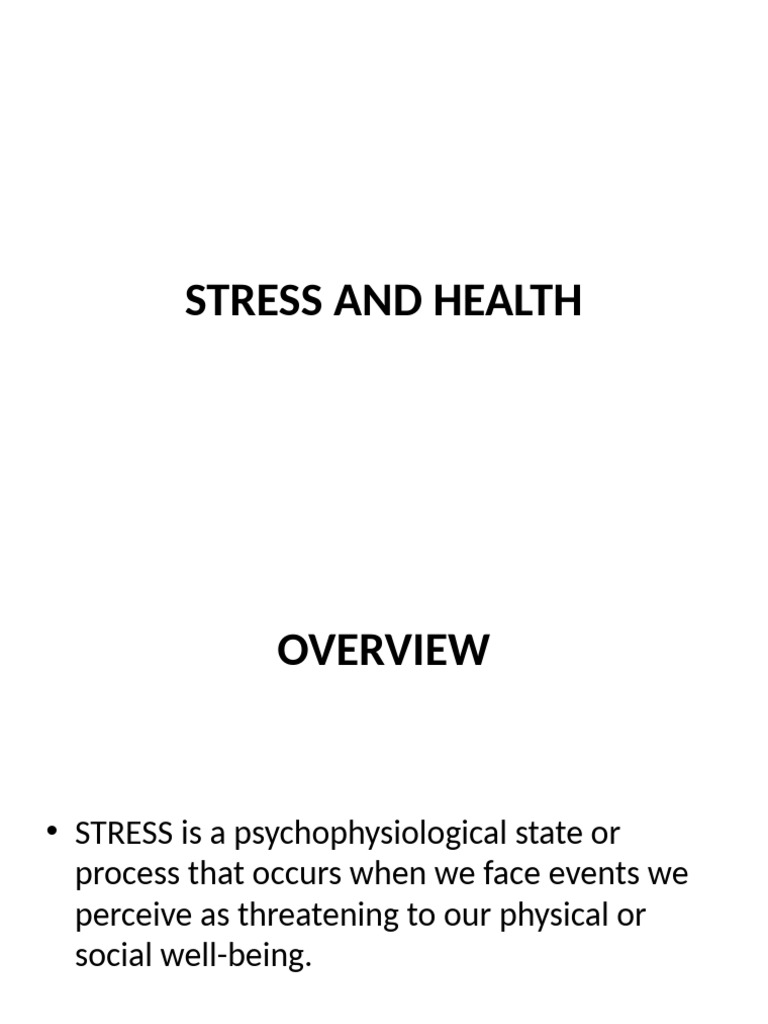 Lect 11 Stress and Health | PDF | Stress (Biology) | Fight Or Flight ...