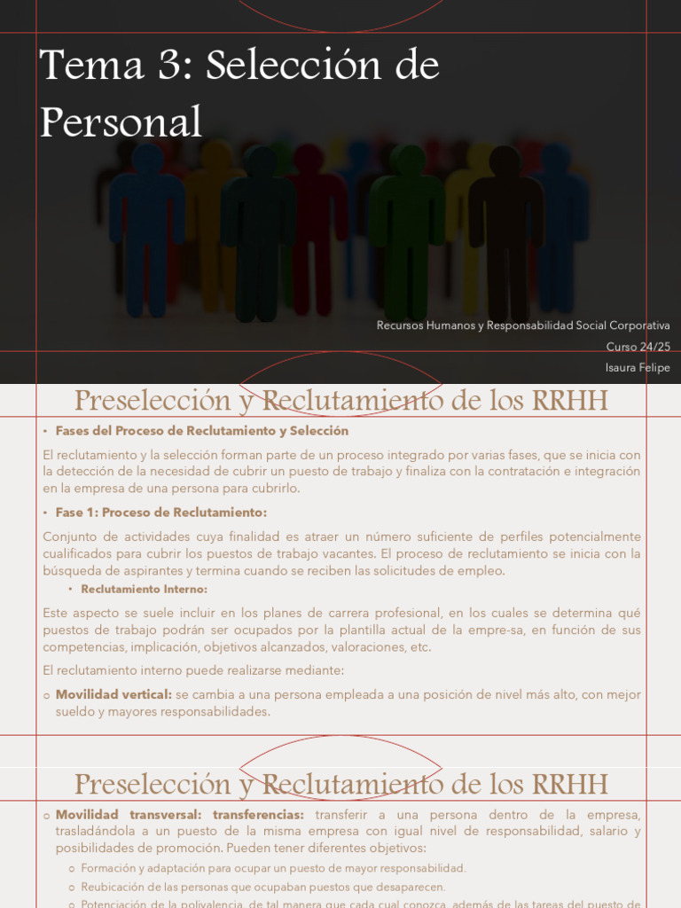 Tema 3 RCB 24-25 | PDF | Gestión de recursos humanos | Reclutamiento