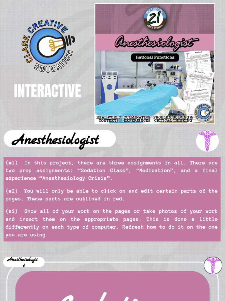 Copy of Anesthesiologist - 21st Century Math Project | PDF | Anesthesia ...