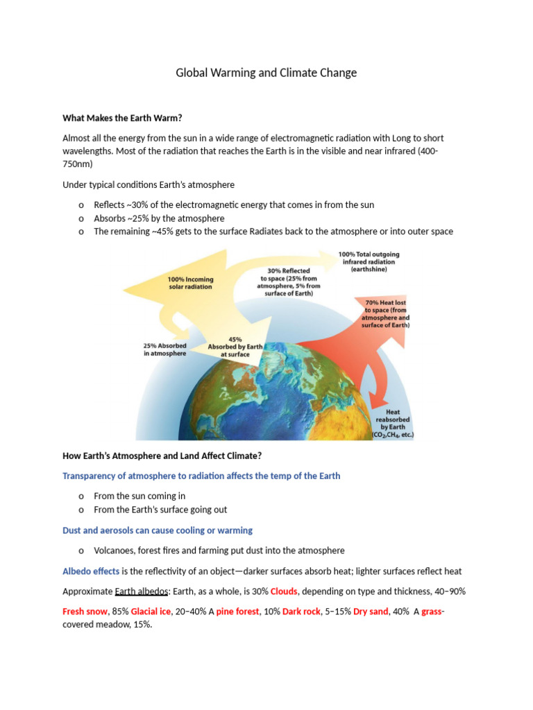 Global Warming and Climate Change notes | PDF | Climate Change ...