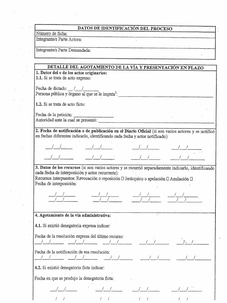 Formulario para el TCA | PDF