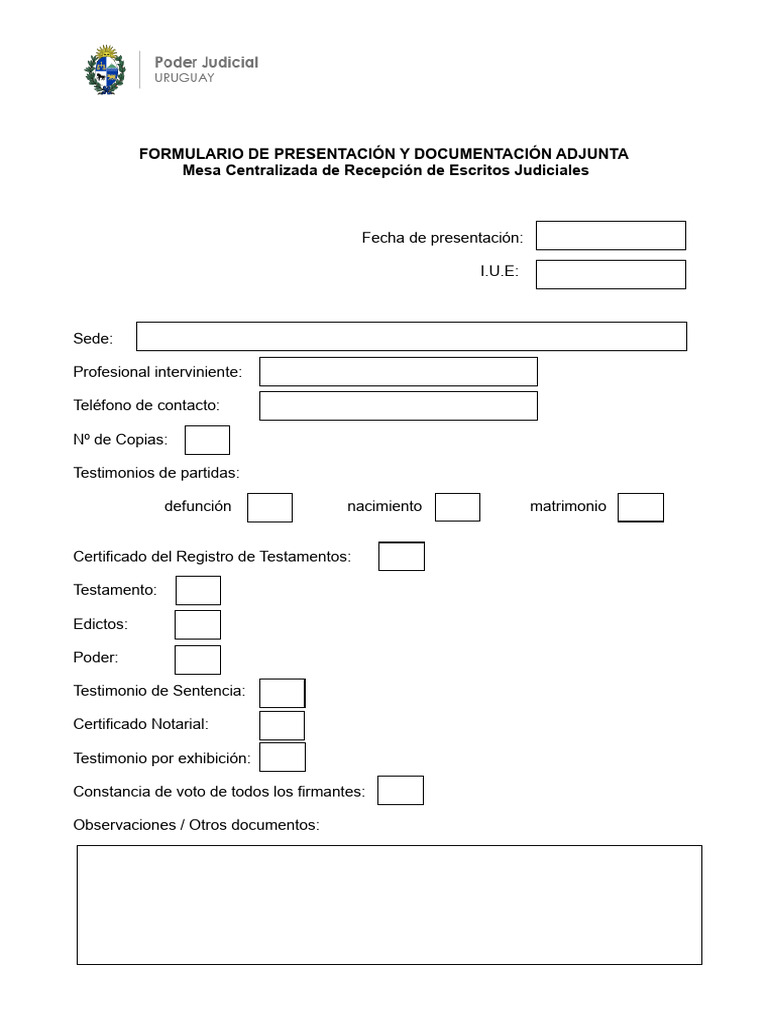 Formulario Poder Judicial | PDF