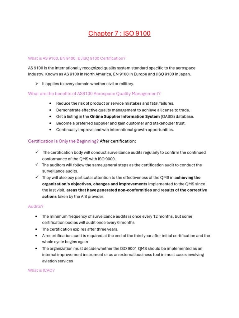 Chapter 7 ISO 9100 | PDF | Airlines | Audit