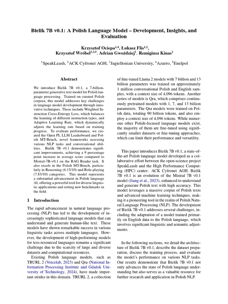 Bielik Llm | PDF | Cognitive Science | Applied Mathematics