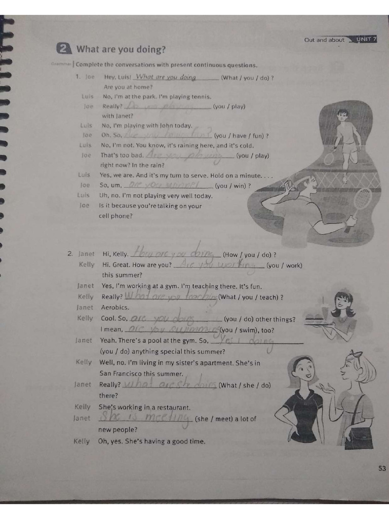 Homework - Present Continuous Questions | PDF