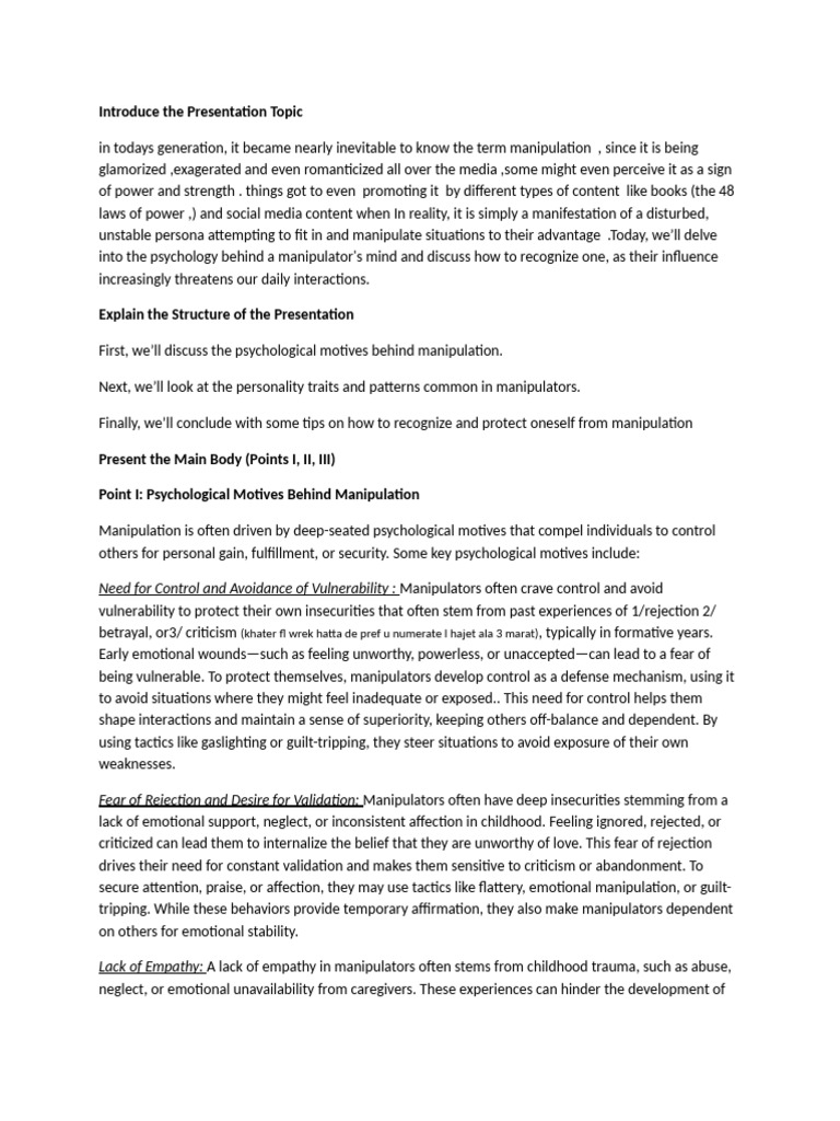 The Psychlogy of Manipulation | PDF | Empathy | Sympathy
