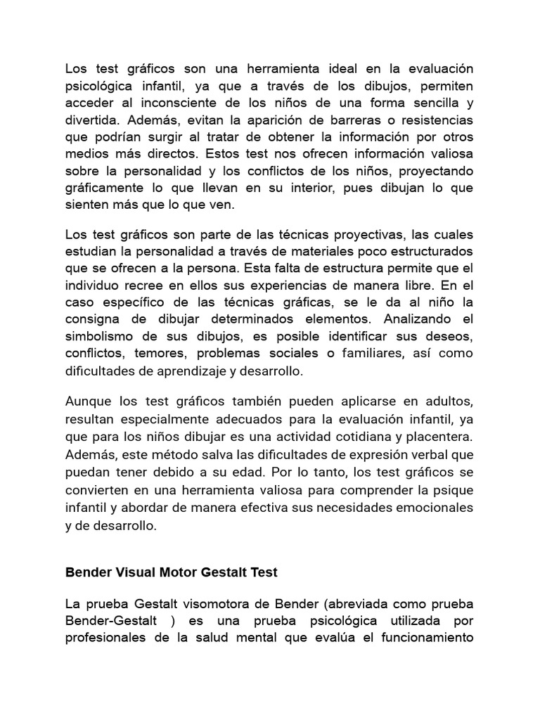 Exposicion de Test Graficos | PDF | Sicología | Conceptos psicologicos