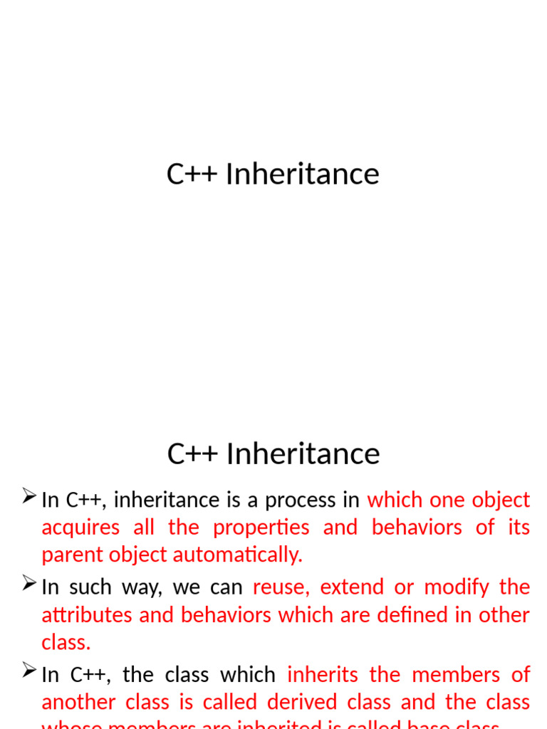 C++ Inheritance | PDF | Inheritance (Object Oriented Programming) | Class (Computer Programming)