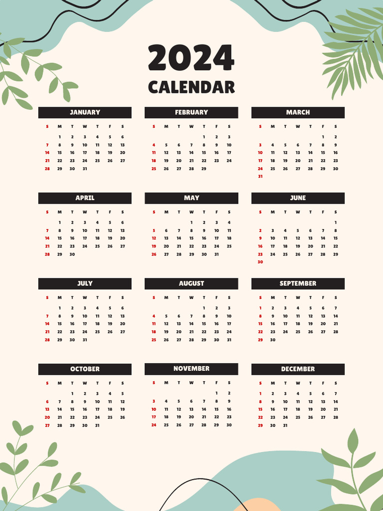 Green Pastel A3 Paper 2024 Calendar - 20240226 - 120146 - 0000 | PDF