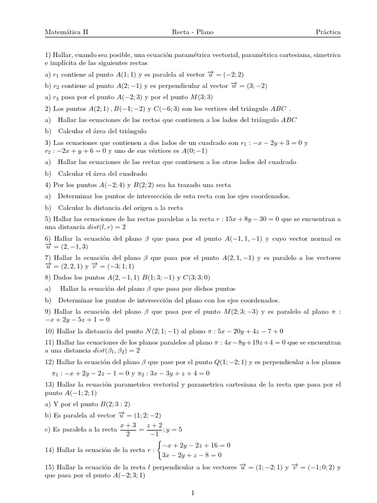 rectas&planos-resueltos | PDF | Línea (geometría) | Vector Euclidiano