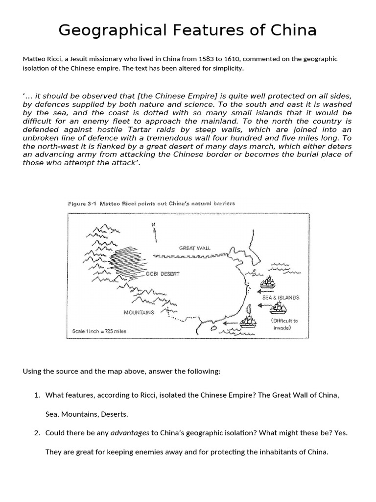 Geographic Isolation of China Explained | PDF