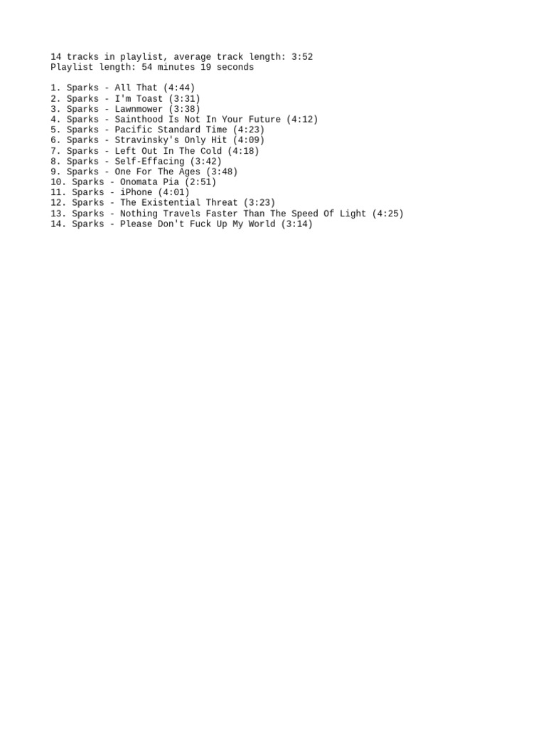 Track List | PDF