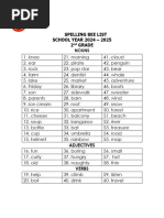 Grade 2 Spelling Bee Competition Word List 2024 | PDF