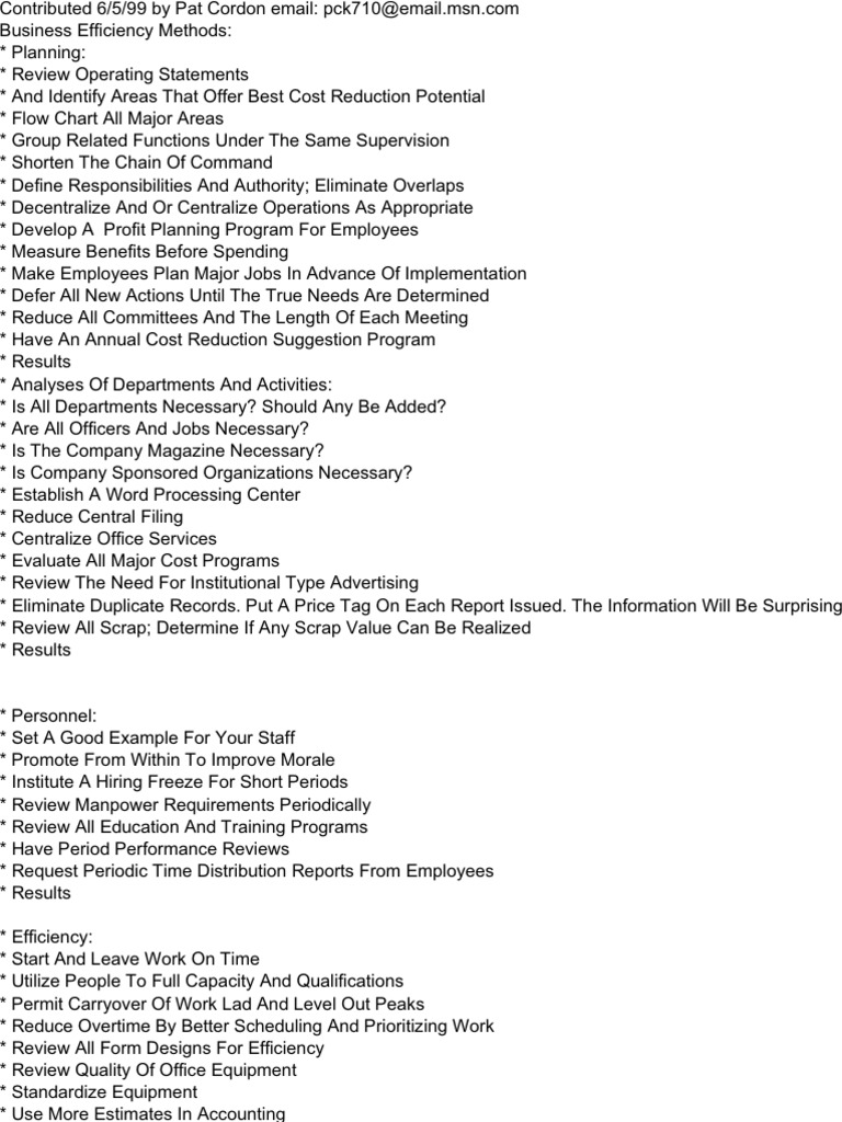 Business Efficiency Methods | PDF | Audit | Reliability Engineering