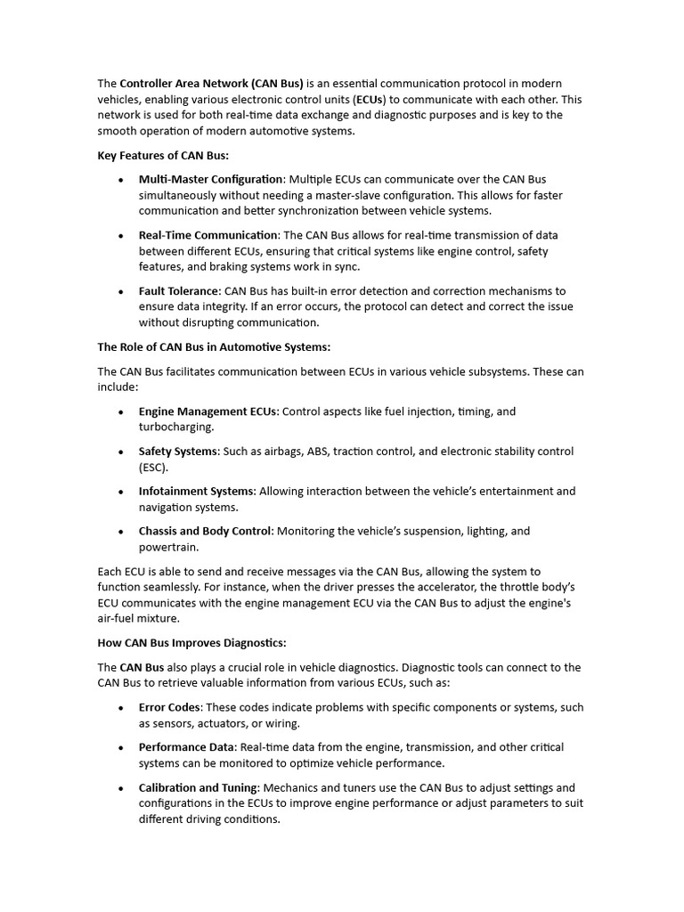 The Controller Area Network Pdf Computing Motor Vehicle