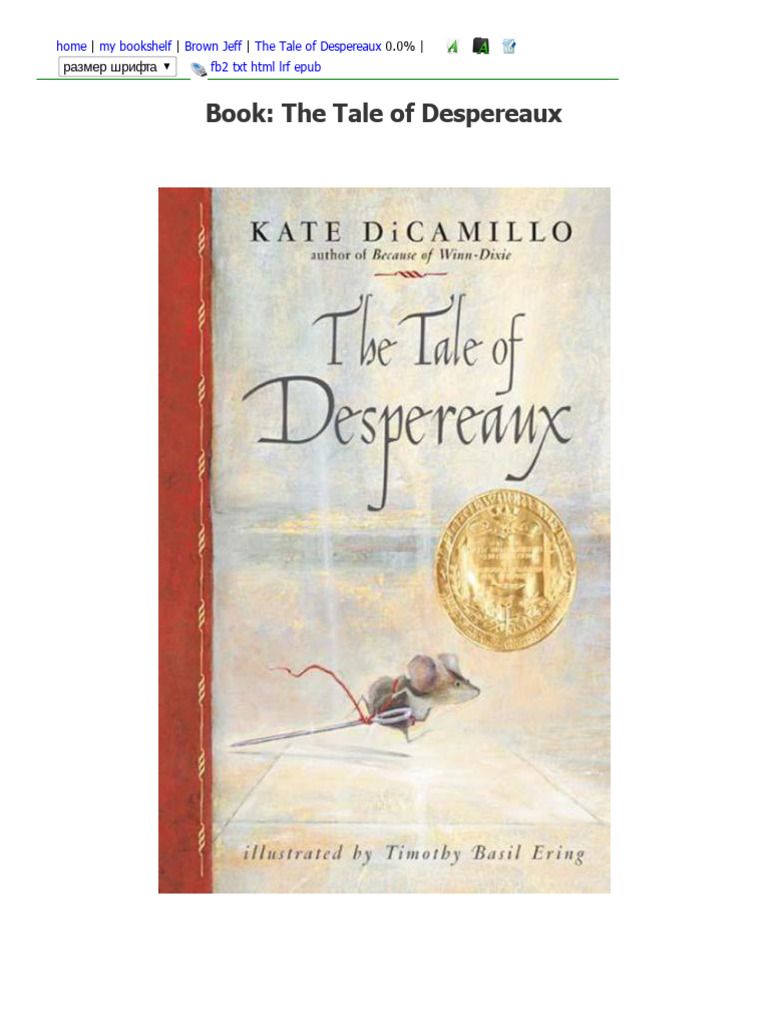 Book - The Tale of Despereaux | PDF | Mouse
