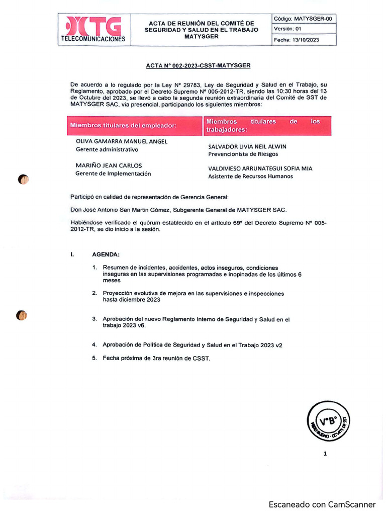 Acta Nro. 002-2023-2 | PDF