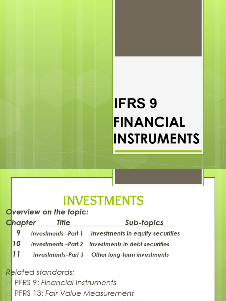 IFRS 9: Overview of Financial Instruments | PDF | Bonds (Finance ...