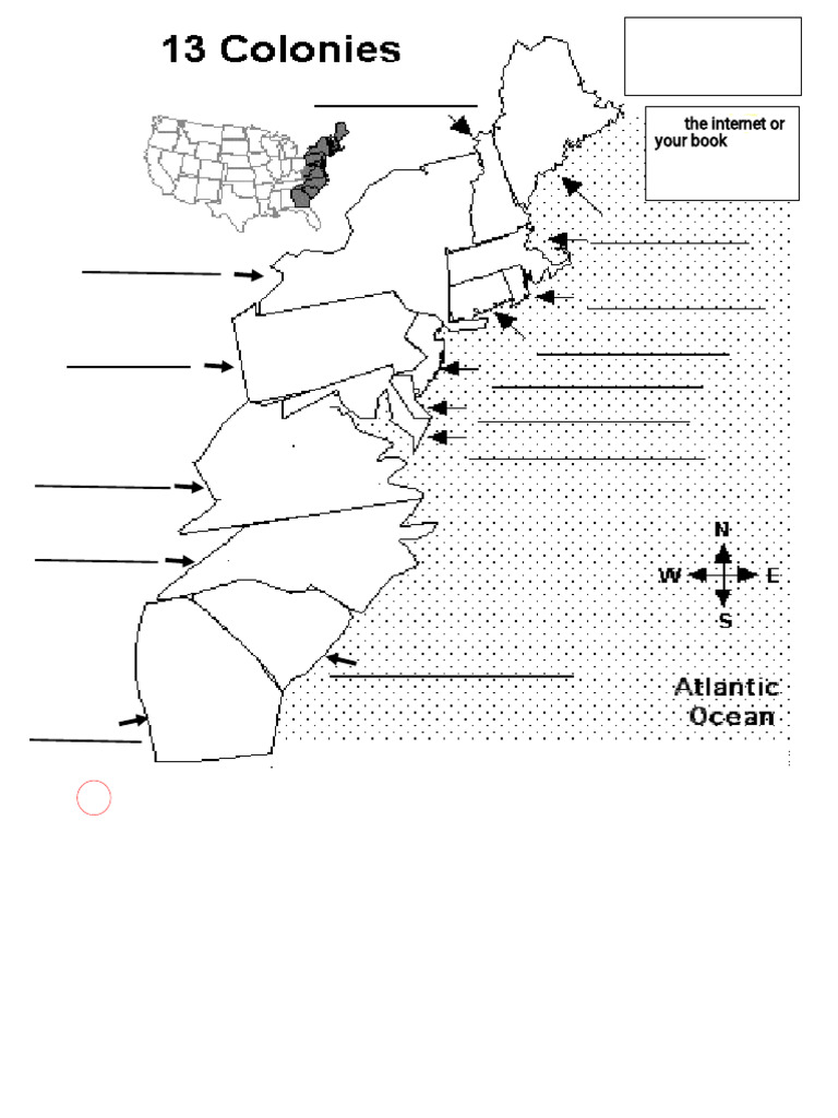 Labeling the 13 Colonies Map Activity | PDF