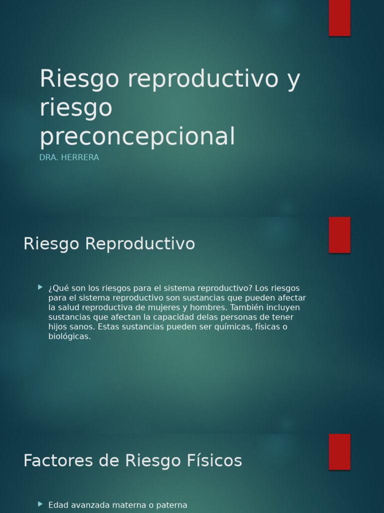 Riesgo Reproductivo | PDF | El embarazo | Fertilidad