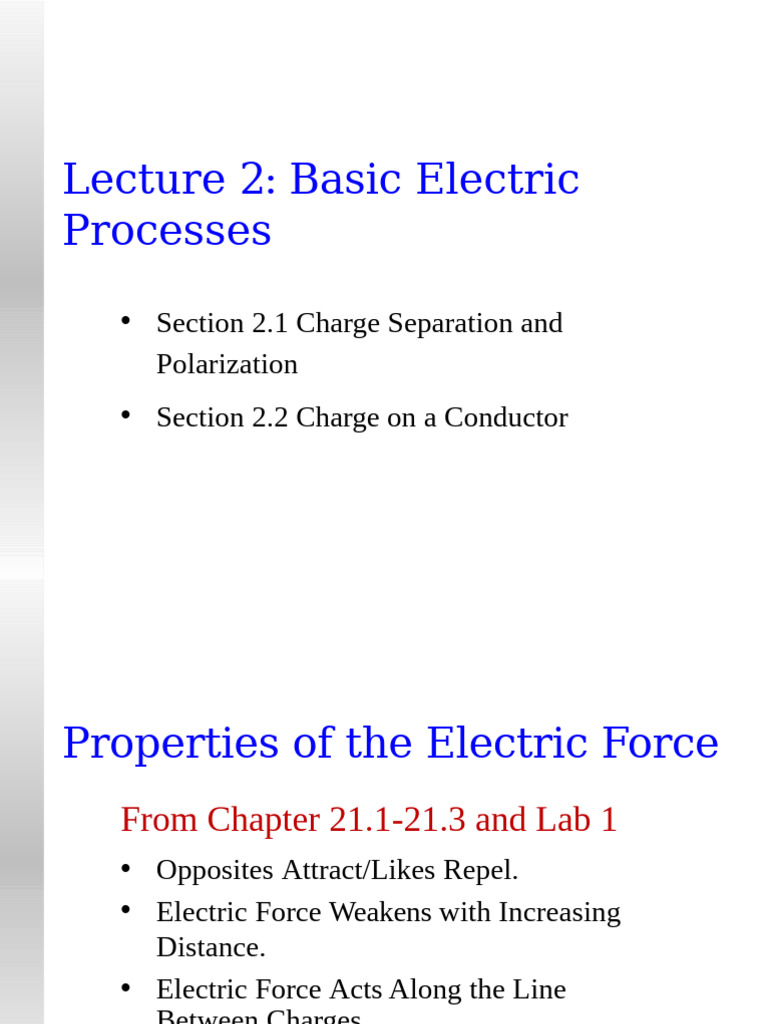 Electric Charge and Polarization Basics | PDF | Dielectric | Electric ...