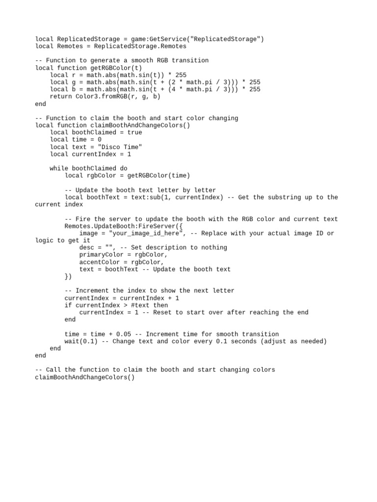RMA Disco Time Script | PDF