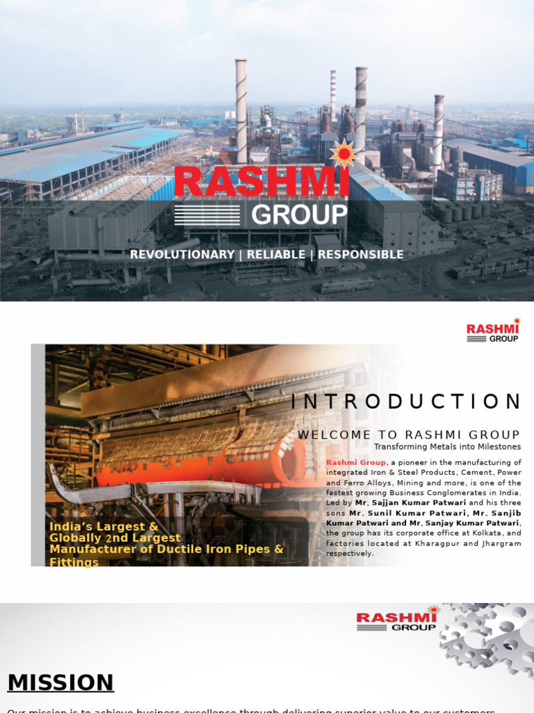 About Rashmi Group | PDF | Steel | Materials