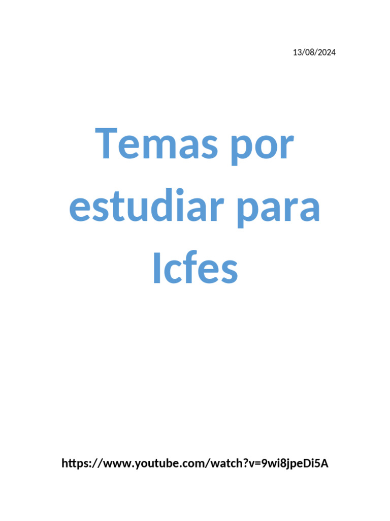 Temas Por Estudiar para Icfes | PDF | Science