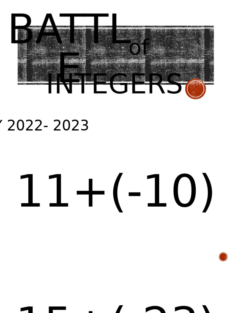 Battle of Integers For Review | PDF