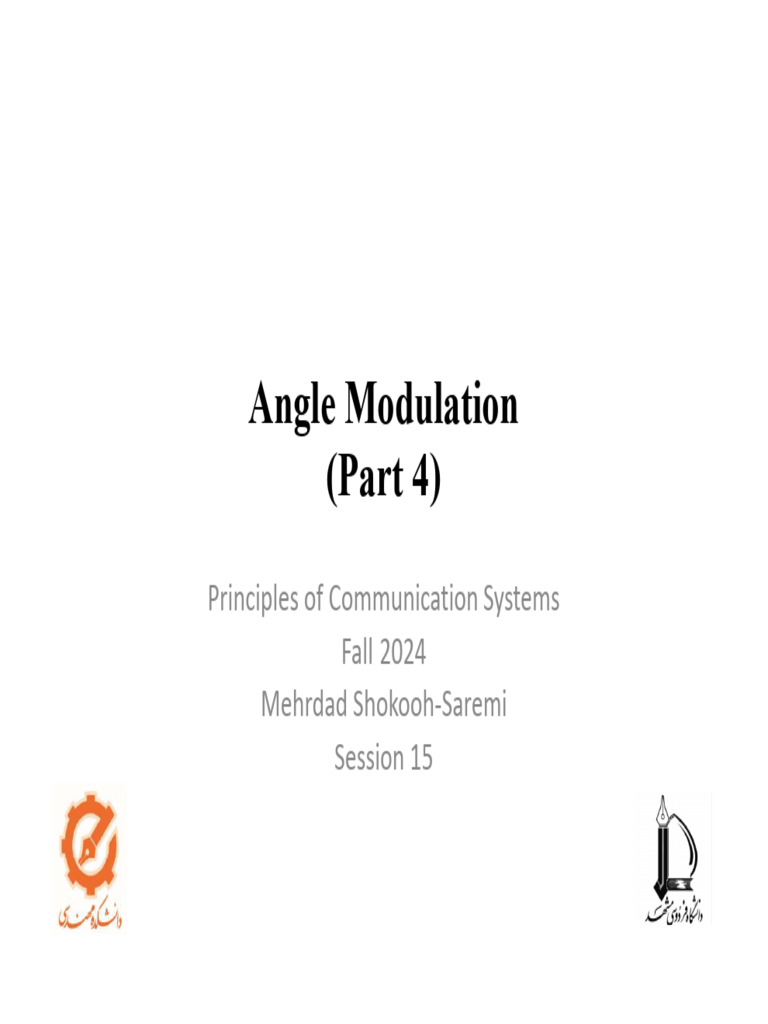 Angle Modulation - Part 4 | PDF | Electrical Engineering | Wireless