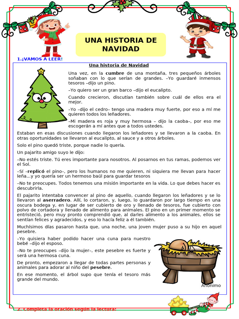 Historia de Navidad: El Pino y su Tesoro | PDF