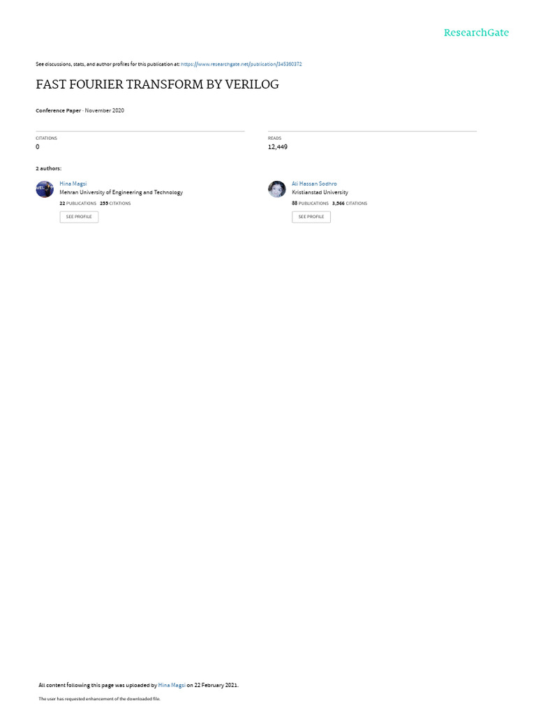 FFT_PAPER | PDF | Fast Fourier Transform | Discrete Fourier Transform