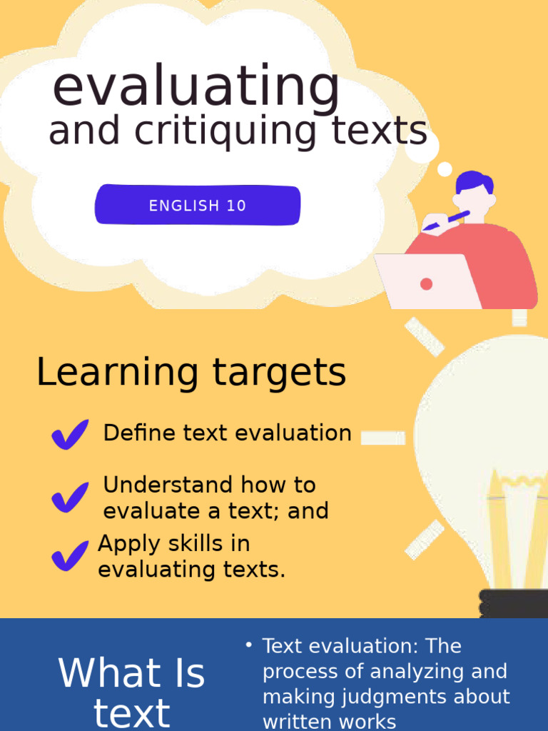 Lesson (1evaluating and Critiquing Arguments and Short Story | PDF ...