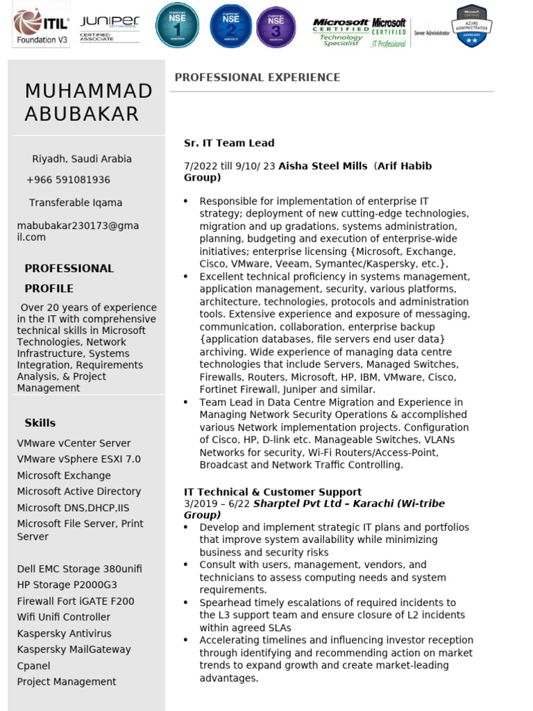 Muhammad Abubakar - Systems | PDF | Computer Network | Server (Computing)