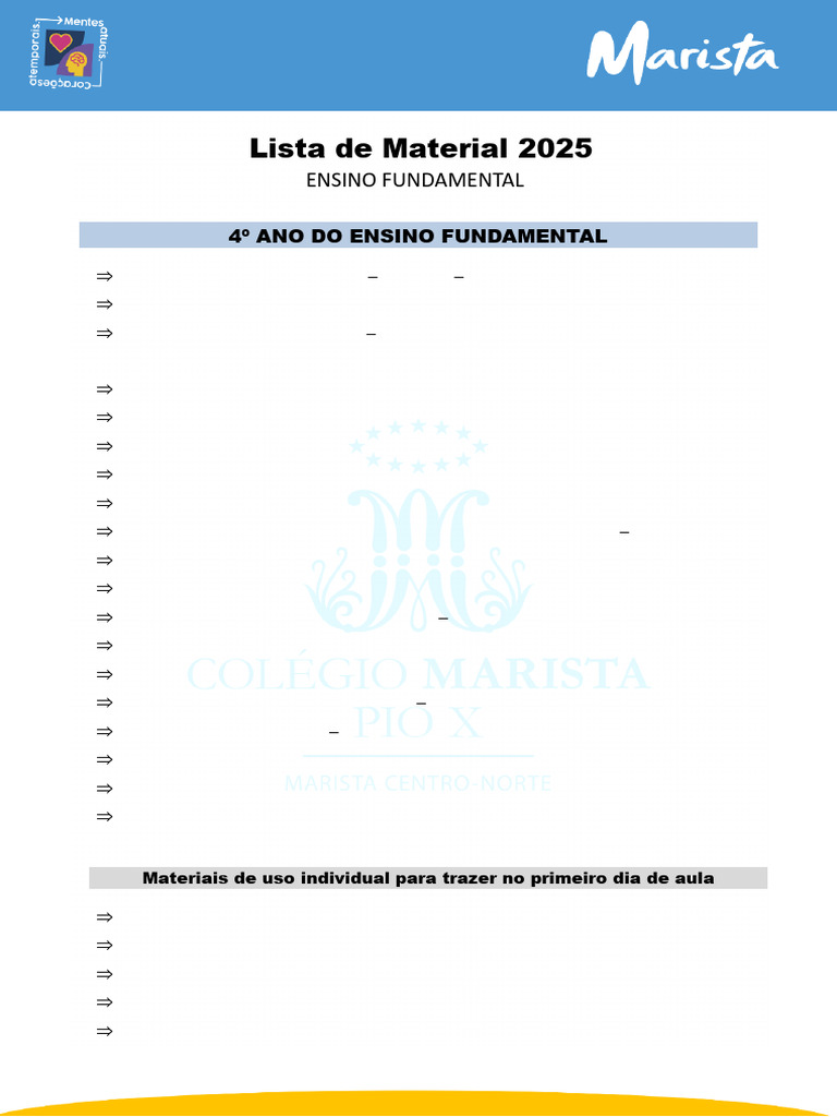 I.-Lista de Material 2025 4EF | PDF | Livro didático