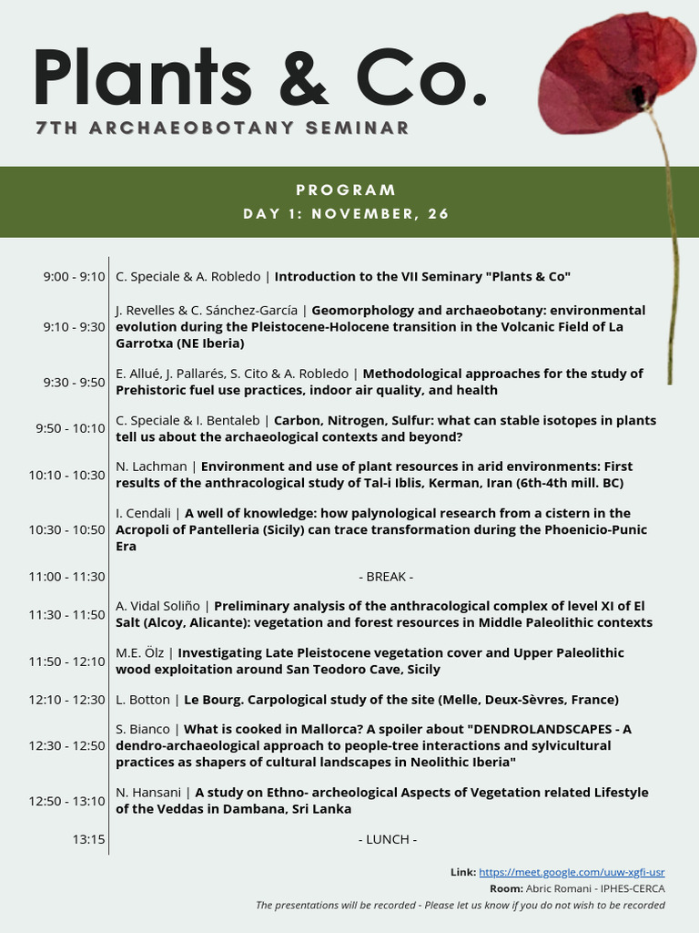 2024 - UCO - Seminari Plants & Co. - PROGRAM | PDF | Earth Sciences ...