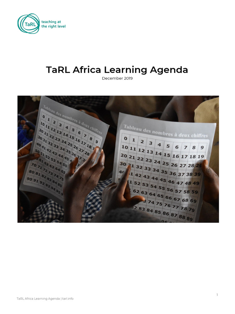 TaRL Africa Learning Agenda Overview | PDF | Teachers | First Language