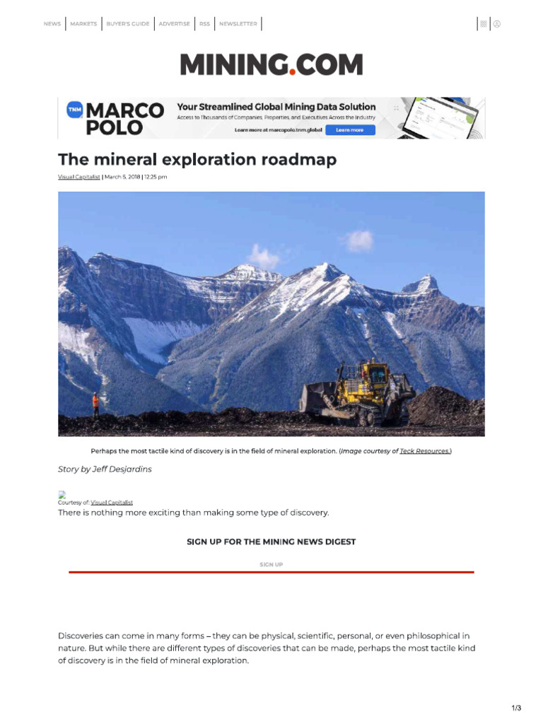 Mineral Exploration Roadmap | PDF